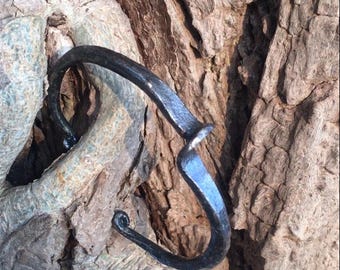Hand FORGED IRON BRACELET Wrought Iron Steel Black Jewelry