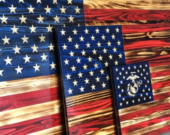 Wood american flag | Etsy