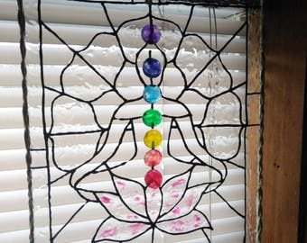 Chakra Stained glass hanging