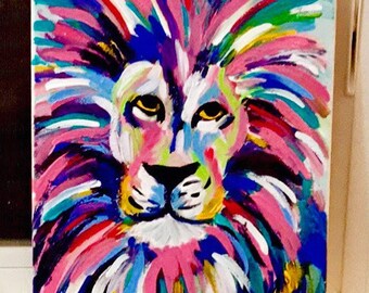 Abstract lion art | Etsy