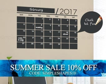 Chalk Board Wall Calendar Vinyl Wall Decal Chalkboard Decals