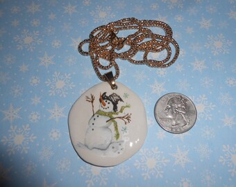Snowman necklace | Etsy