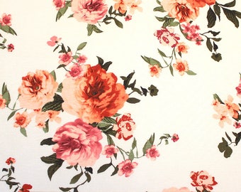 Floral knit fabric | Etsy