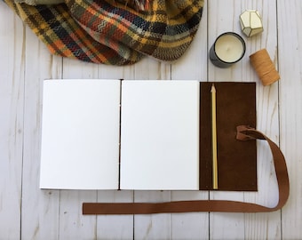 Leather sketchbook | Etsy