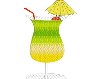 Cocktail embroidery | Etsy