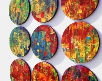 Round wall art | Etsy