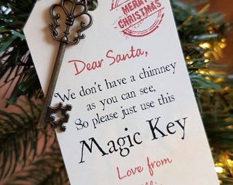 Santa's Magic Key Sign For Our Home Without A Chimney Wood