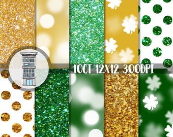 Digital Scrapbooking Paper Pack St Patricks Day Green Beer