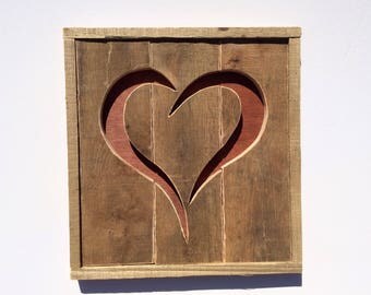 Reclaimed wood heart | Etsy