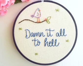 Swear embroidery | Etsy