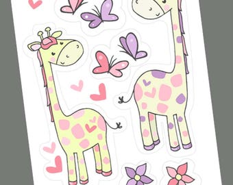 Baby giraffe decals | Etsy