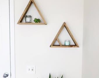 Mirror Box Triangle Wall Hanging Display Shelf Geometric