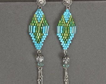 Bugle bead earrings | Etsy