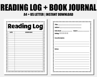 Reading journal | Etsy