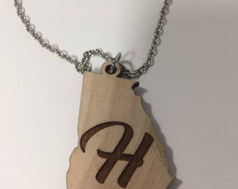 Personalized initial state necklace Wisconsin necklace home
