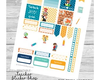 Printable Planner Stickers for Teacher by TeacherStickerShop