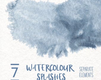 Watercolor Round Spots Soft: 16 Digital clipart. Hand painted