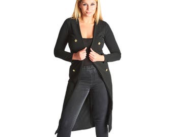 Men's Gothic Steampunk Coat Vampire Duster Black Wool