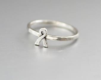 Breast cancer ring | Etsy