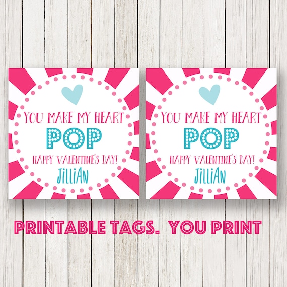 Valentine Labels For Bubbles