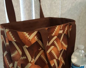 Loom Knit Football Theme Tote Bag PATTERN. Loom Knit felted