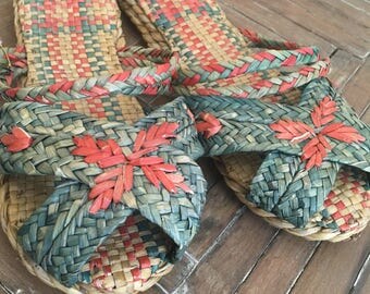 Straw sandals | Etsy