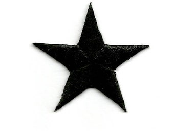 One 1 Star White Embroidered Stars Iron On Patch