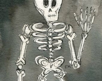 Skeleton painting | Etsy