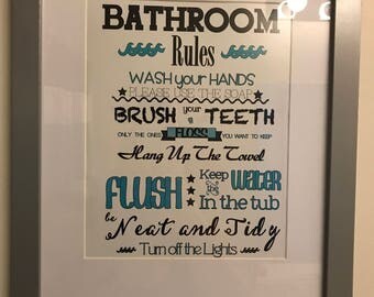 Bathroom rules | Etsy