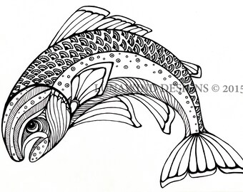 Zentangle fish | Etsy