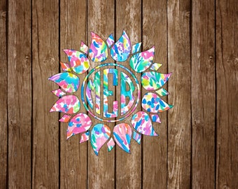 Sunflower monogram | Etsy