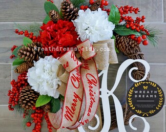 Monogram wreath | Etsy