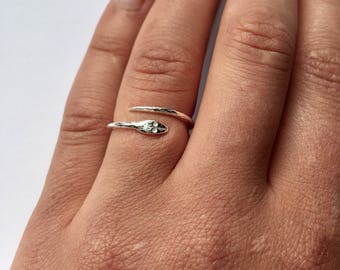Silver snake ring | Etsy