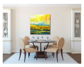 Yellow painting | Etsy