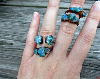 Rough gemstone ring | Etsy