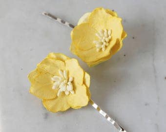 Yellow hair flower | Etsy