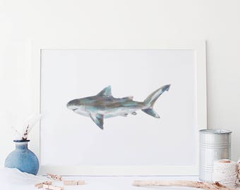 Tiger shark print | Etsy