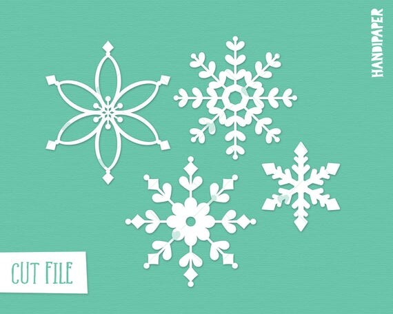 Snowflake cut files svg dxf png eps for Silhouette Cameo