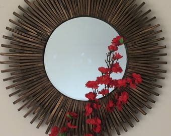 Wood sunburst mirror | Etsy