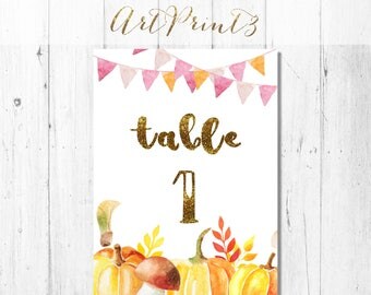 Fall table numbers | Etsy