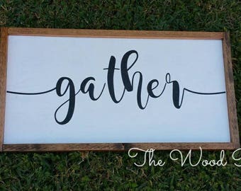Large gather sign | Etsy