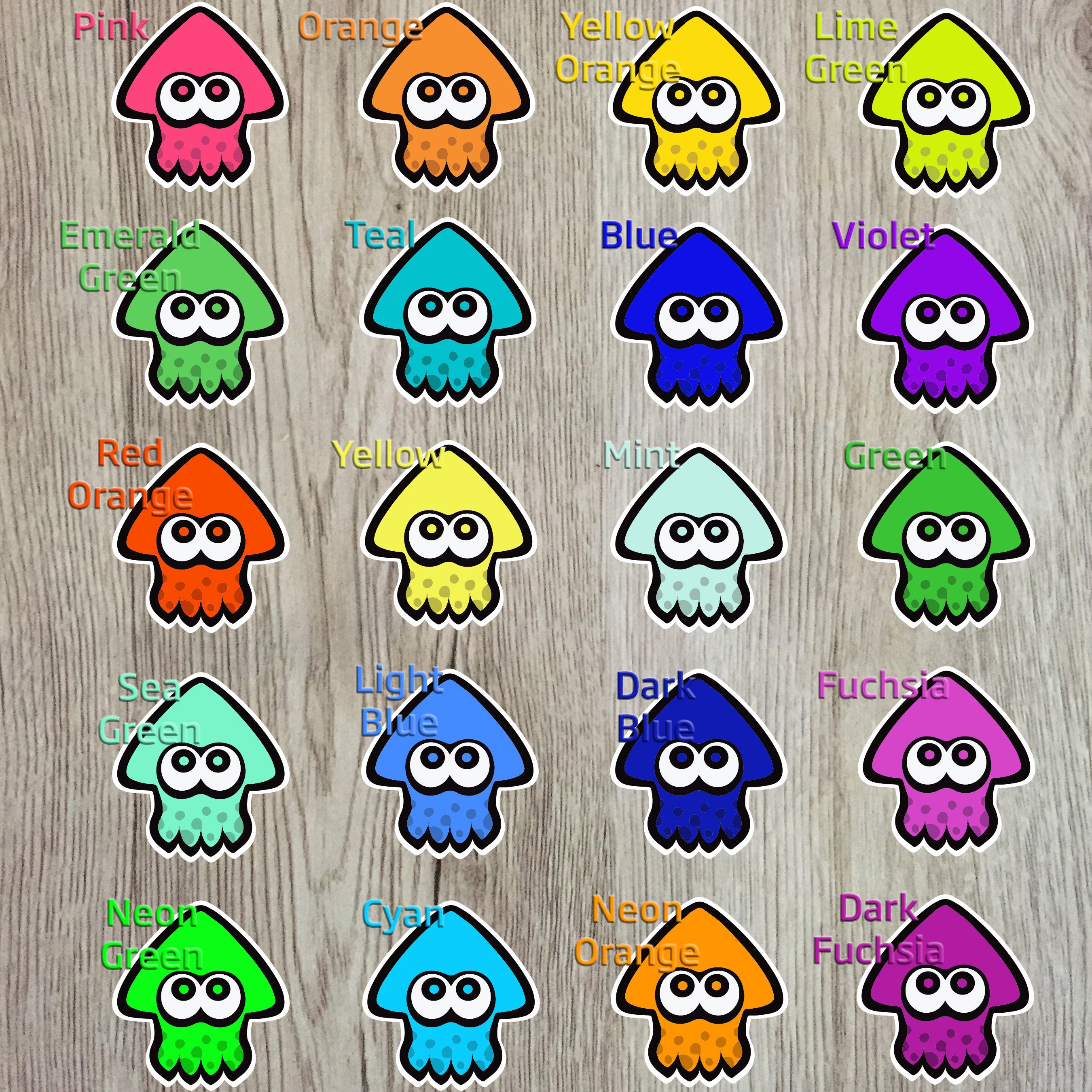 Splatoon Inkling Squid Sticker Turf war Colour inkling squid