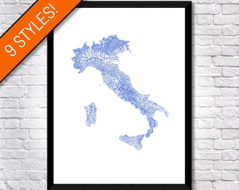 Italy map | Etsy
