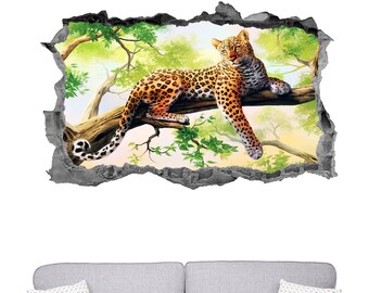 Leopard wall decal | Etsy