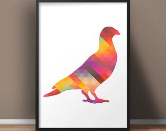 Pigeon print | Etsy