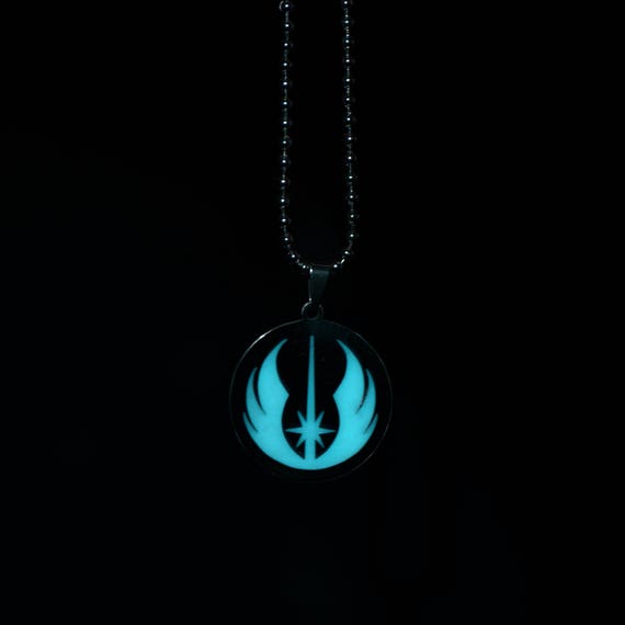 Jedi Necklace Glow in the Dark Jewelry Glowing Jedi Pendant