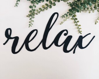 Relax sign | Etsy
