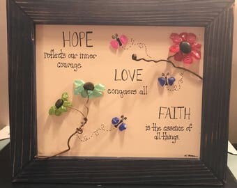 Framed pebble art | Etsy