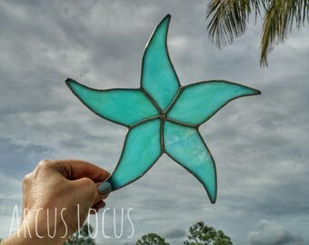 Stained Glass Nautical Window Tropical Sea Starfish Suncatcher