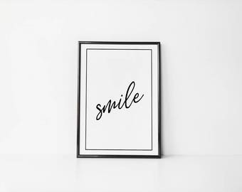 Smile print | Etsy